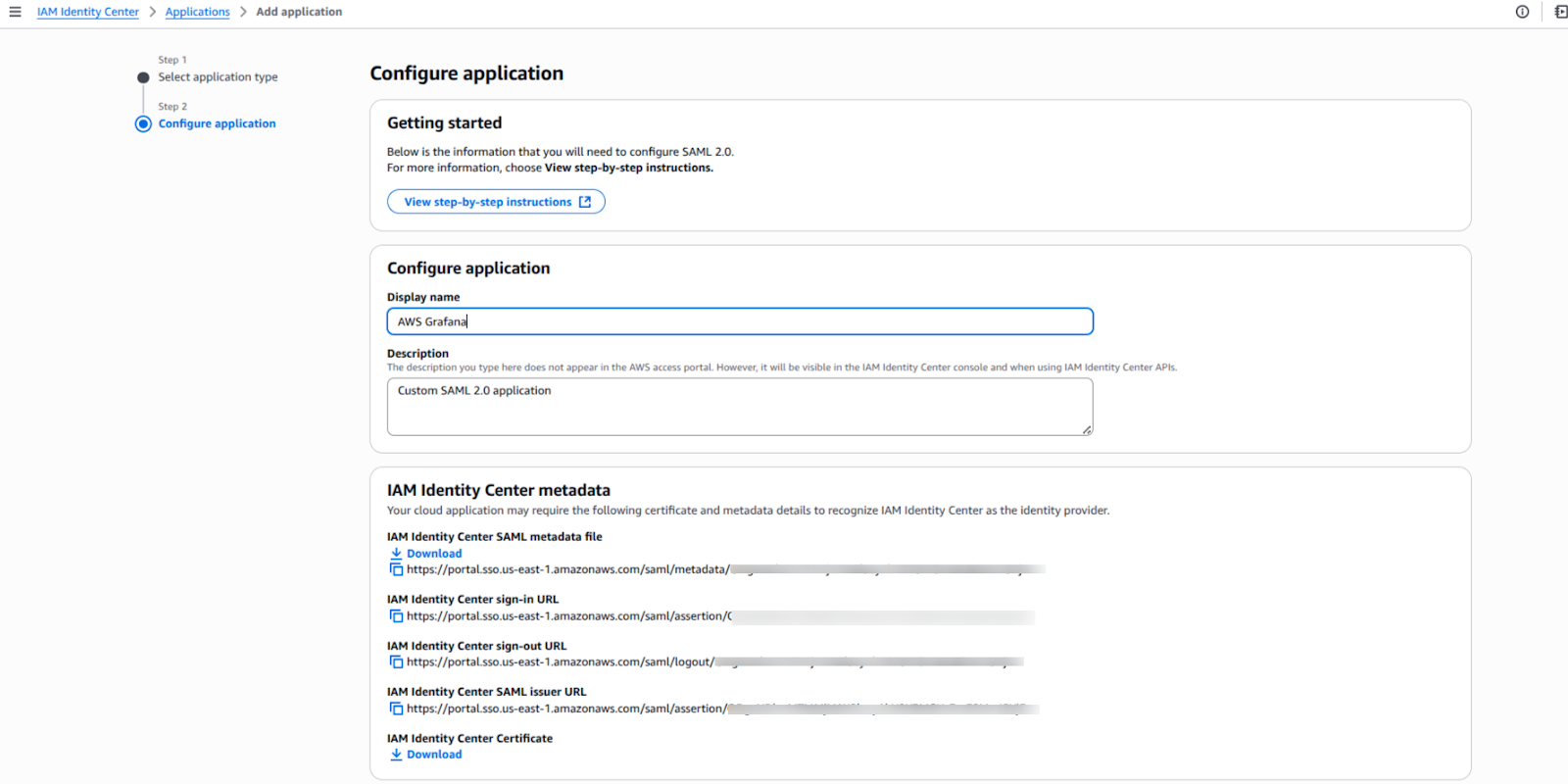 Signing into Amazon Managed Grafana with SAML-based IAM Identity Center